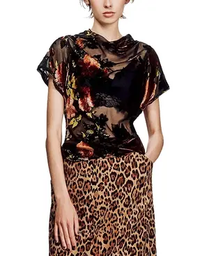 Anna Sui Folia Devore Top - Russet Multi