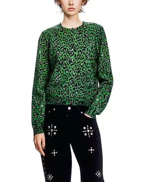 Anna Sui Jaguar Printed Knit Cardigan - Jade Multi