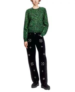 Anna Sui Jaguar Print Knit Cardigan