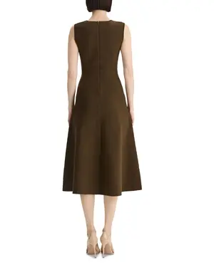 Oscar De La Renta Floral Knit Jacquard Midi Dress