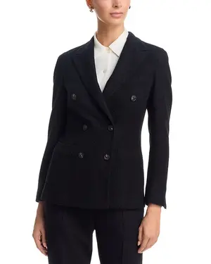Eleventy Wool Mohair Double Breasted Jacket - Black