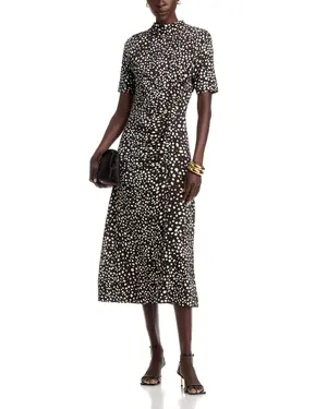 Hugo Boss Endre Print Viscose Blend Jersey Fabric Dress
