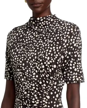 Hugo Boss Endre Print Viscose Blend Jersey Fabric Dress
