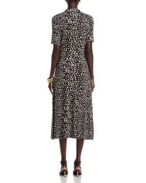 Hugo Boss Endre Print Viscose Blend Jersey Fabric Dress