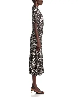 Hugo Boss Endre Print Viscose Blend Jersey Fabric Dress