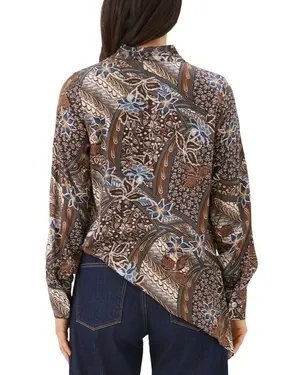 Karen Kane Layered Hem Faux Wrap Top