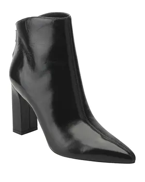 MARC FISHER LTD. Sydnie Leather Ankle Boots - Black
