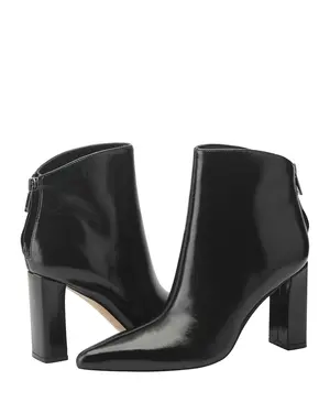 MARC FISHER LTD. Sydnie Leather Ankle Boots - Black
