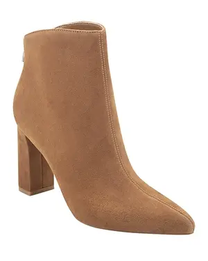 MARC FISHER LTD. Sydnie Leather Ankle Boots Medium Nat