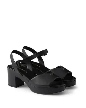 Prada Padded Nappa Leather Sandals