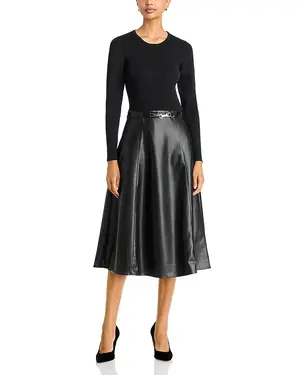 Elie Tahari The Quinn Mix Media Dress - Noir