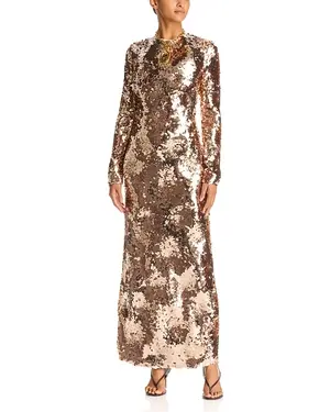 Rabanne Sequin Long Sleeve Dress