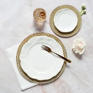 VIETRI Pelli Glass Ivory Charger Plate