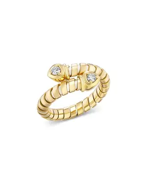 Marina B 18k Yellow Lina Diamond Bypass Ring, 0.20 Tcw