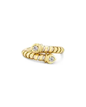 Marina B 18k Yellow Lina Diamond Bypass Ring, 0.20 Tcw