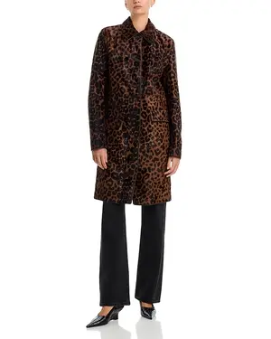 TOTEME Print Leather Coat - Leopard