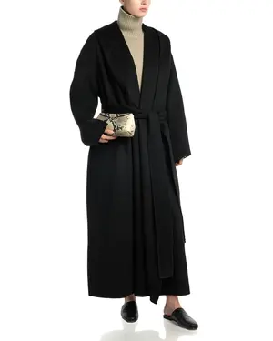 TOTEME Wool Hooded Belted Long Coat