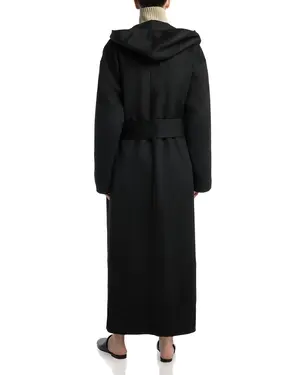 TOTEME Wool Hooded Belted Long Coat