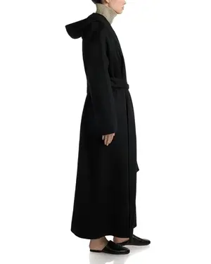 TOTEME Wool Hooded Belted Long Coat