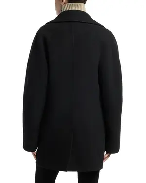 TOTEME Wool Blend Rounded Double Breasted Peacoat