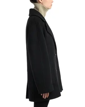 TOTEME Wool Blend Rounded Double Breasted Peacoat