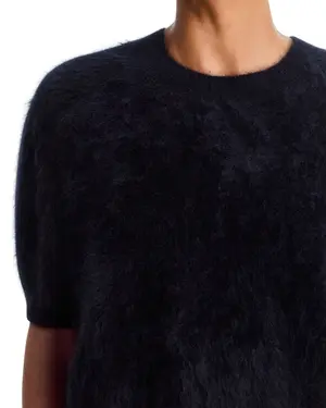 LISA YANG Juniper Cashmere Round Neck Sweater - Black Brushed