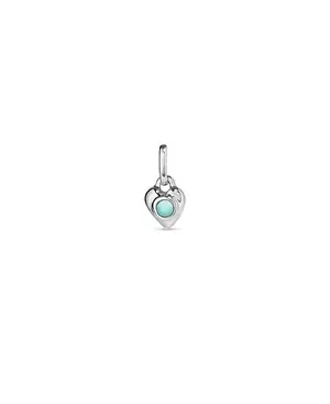 UNODE50 Sterling Plated Heart Charm With Murano Glass - Silver