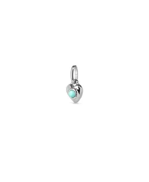 UNODE50 Sterling Plated Heart Charm With Murano Glass