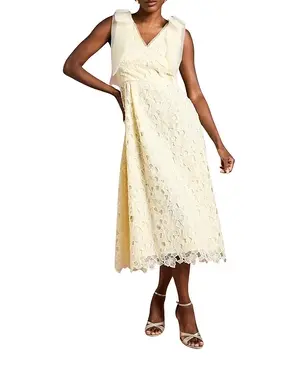 Coast Shoulder Organza Lace Midi Dress