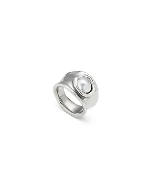UNODE50 Sterling -plated Ring With Crystal - Silver