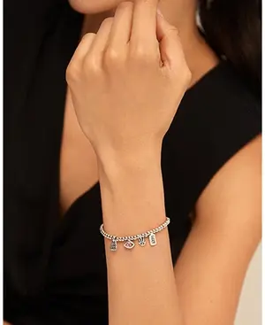 UNODE50 Bracelet Plated In Sterling And Crystal