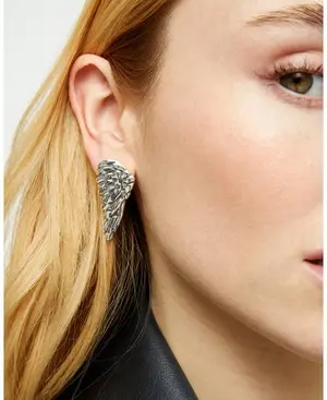 UNODE50 Sterling Plated Earrings In The Shape Of Wings
