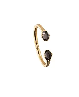 UNODE50 Rigid Bracelet Plated In And Black Faceted Crystals