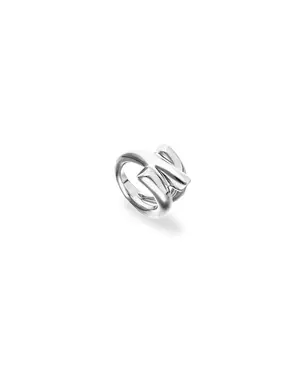 UNODE50 Sterling Plated Ring In Triple Tube Shape - Silver