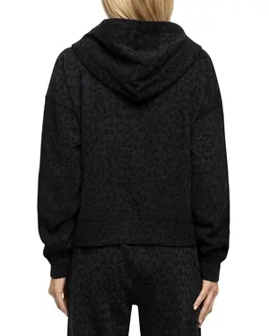 Zadig&Voltaire Cotton Leopard Print Hooded Sweatshirt
