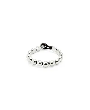 UNODE50 Bracelet With Small Round Beads Plated In Sterling