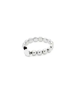 UNODE50 Bracelet With Small Round Beads Plated In Sterling