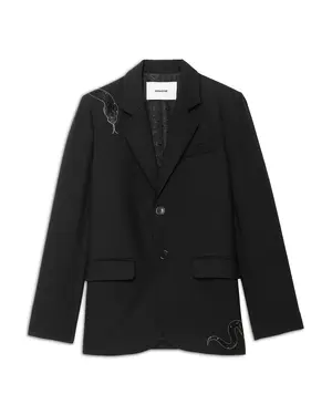 Zadig&Voltaire Vanille Snake Embellished Blazer