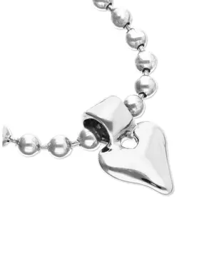 UNODE50 Sterling Plated Ball Bracelet With Heart Detail