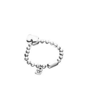 UNODE50 Sterling Plated Ball Bracelet With Heart Detail
