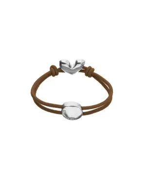 UNODE50 Elastic Thread Bracelet With Sterling Silver Plated Heart