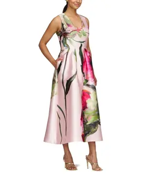 KAY UNGER Regina Tea Length Dress - Blush