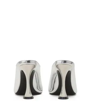 LANVIN Midnight Step Mule In Metallic Leather
