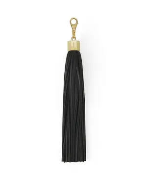 LANVIN Leather Pompom Bag Charm With Gold Tone Hardware