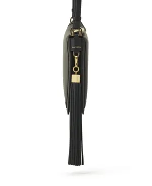 LANVIN Leather Pompom Bag Charm With Gold Tone Hardware