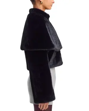 ET OCHS Vlad Faux Fur Cape Jacket - Black