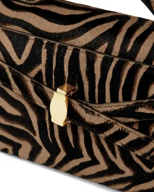 Veronica Beard Ziger Calf Hair Top Handle Clutch