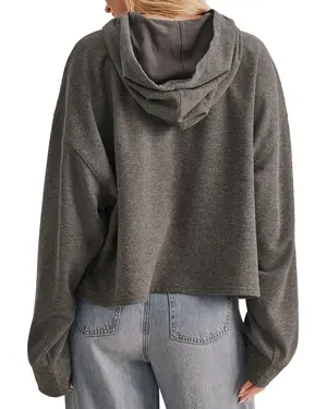 Splendid Marlow Tailored Knit Hoodie - Charcoal