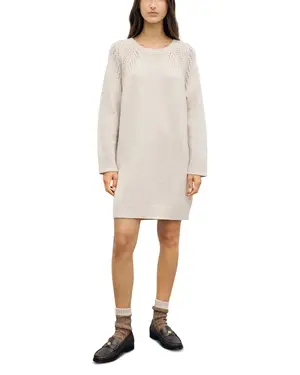 Gerard Darel Coset Wool Long Sleeve Dress