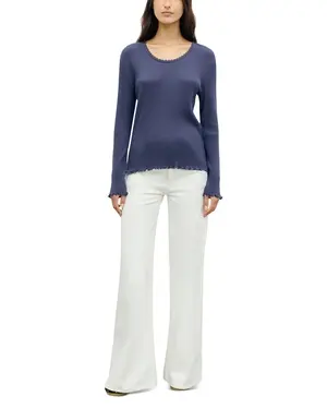 Gerard Darel Bona Lace Trim Textured Tee